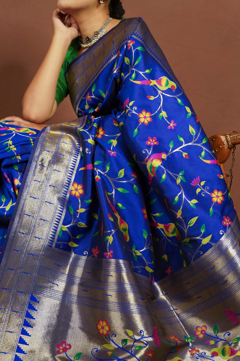 Ready to Wear Paithani Pattern Premium Art silk Wrap in 1 minute saree ...