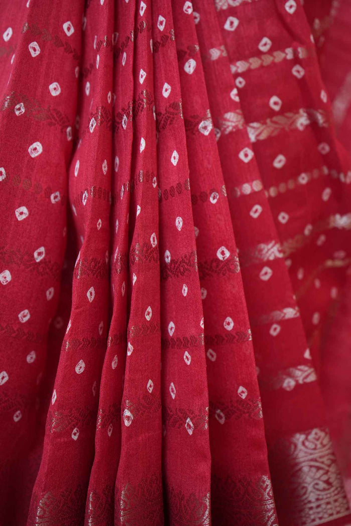 Soft cotton Silk with Zari Detail With Ornate Palla & Ikat Border 1 ...