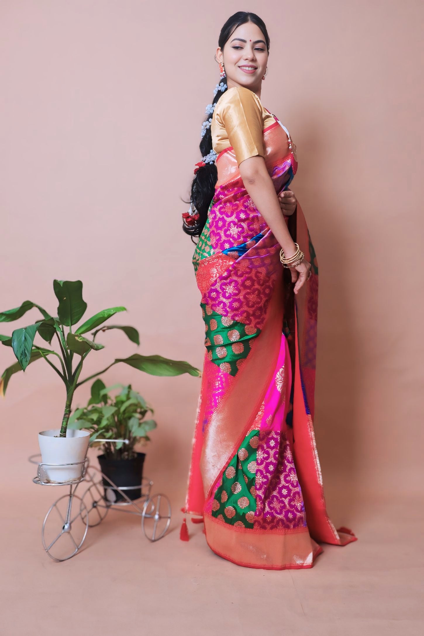 Nita Ambani inspired designer Soft prestitched ready to wear saree